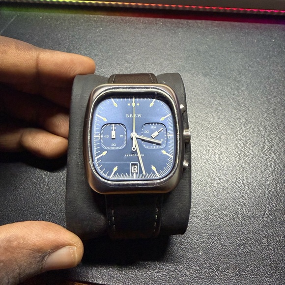 Brew | Accessories | Brew Retrograph Cobalt Mens Blue Chronograph Watch ...